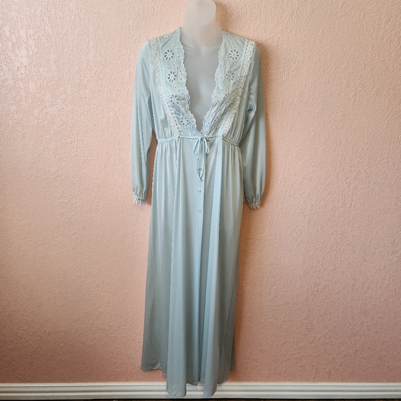 Sears | Intimates & Sleepwear | Sears Vintage Pale Blue White Eyelet ...